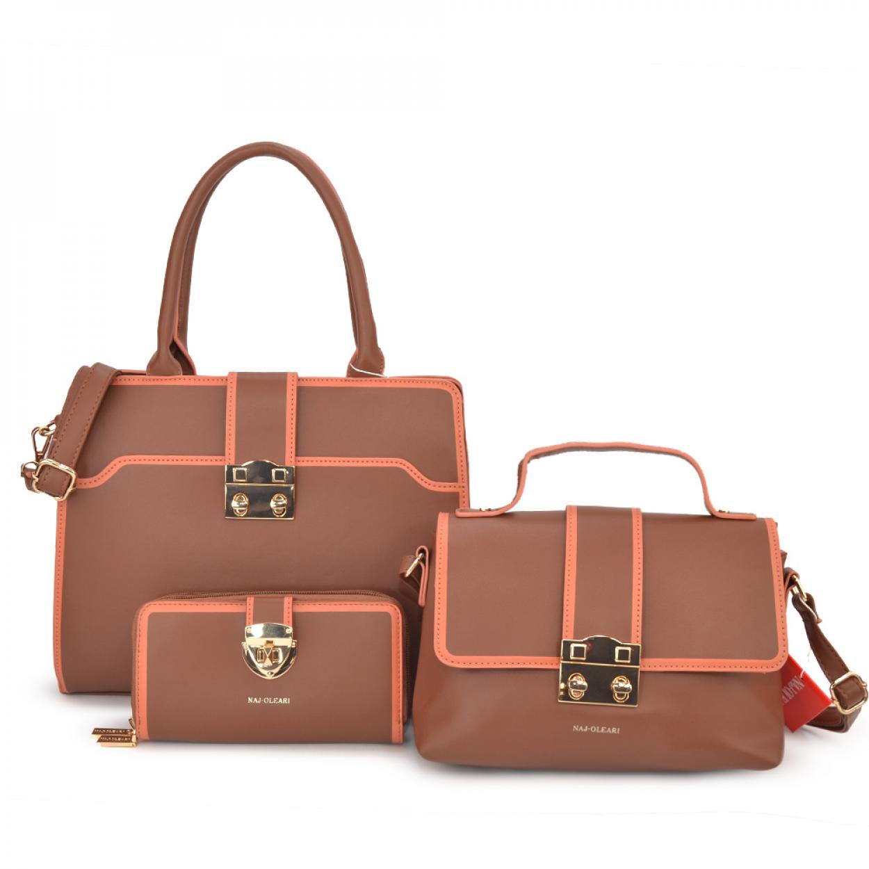 61958/SETLIN CU SET 3pz BAULETTO/BORSA/PF 2zip CUOIO 41233