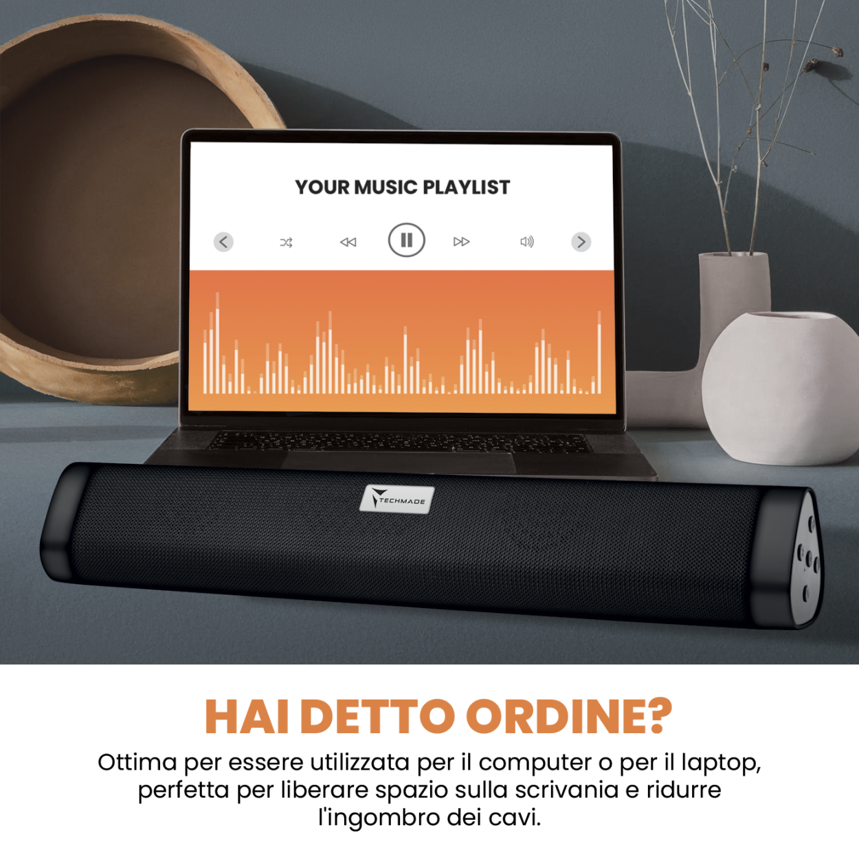 TM-A15-BK TECHMADE SOUNDBAR SENZA FILI NERO 41464